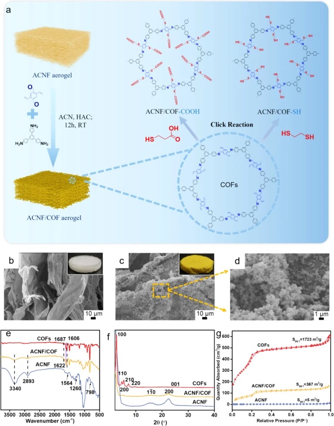 【COF-v】点击化学诱导共价有机骨架/纤维素气凝胶改性去除染料和重金属离子 | 上海楷树化学科技有限公司